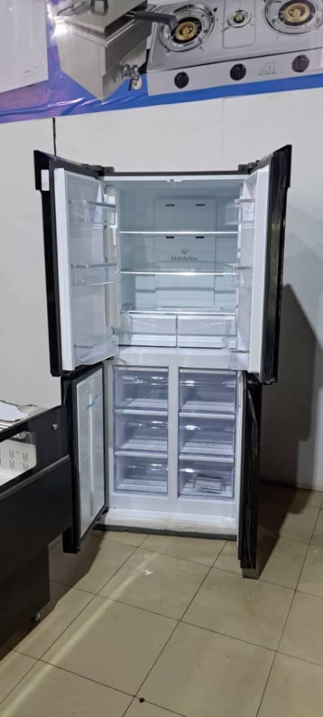 SPJ 4 Door No Frost Refrigerator with Dispenser Black Glass, 559Liters ...