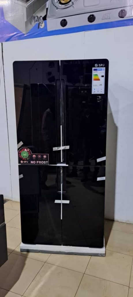 SPJ 4 Door No Frost Refrigerator with Dispenser Black Glass, 559Liters ...